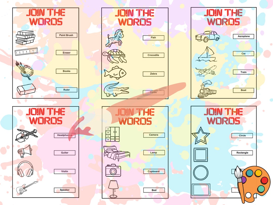 Joining Words 20 Coloring Pages, Kids and Adults, Gifts for Him, Gifts ...