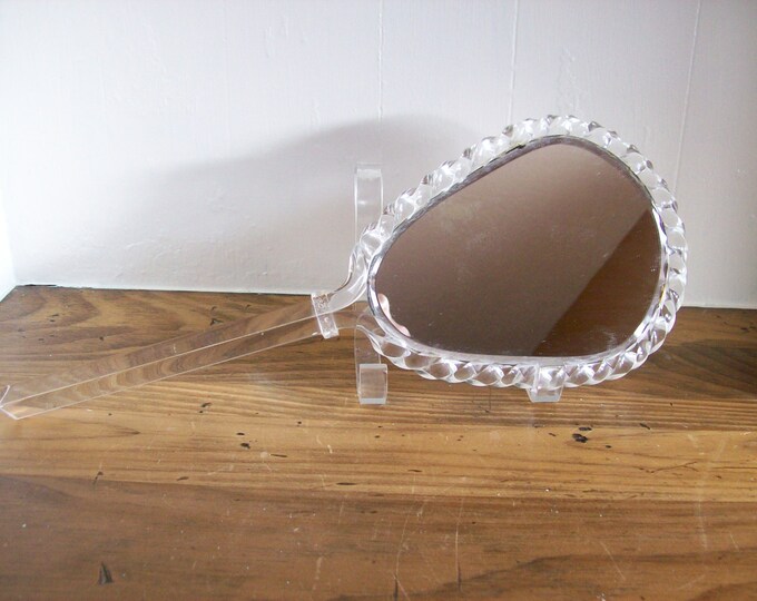 Vintage Lucite Hand Mirror Retro Vanity Deco Style Boudoir - Etsy