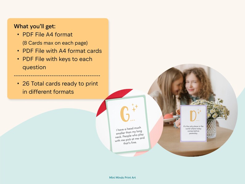 Printable Riddle Cards for Kids Alphabet Flashcards Alphabet Printable ...