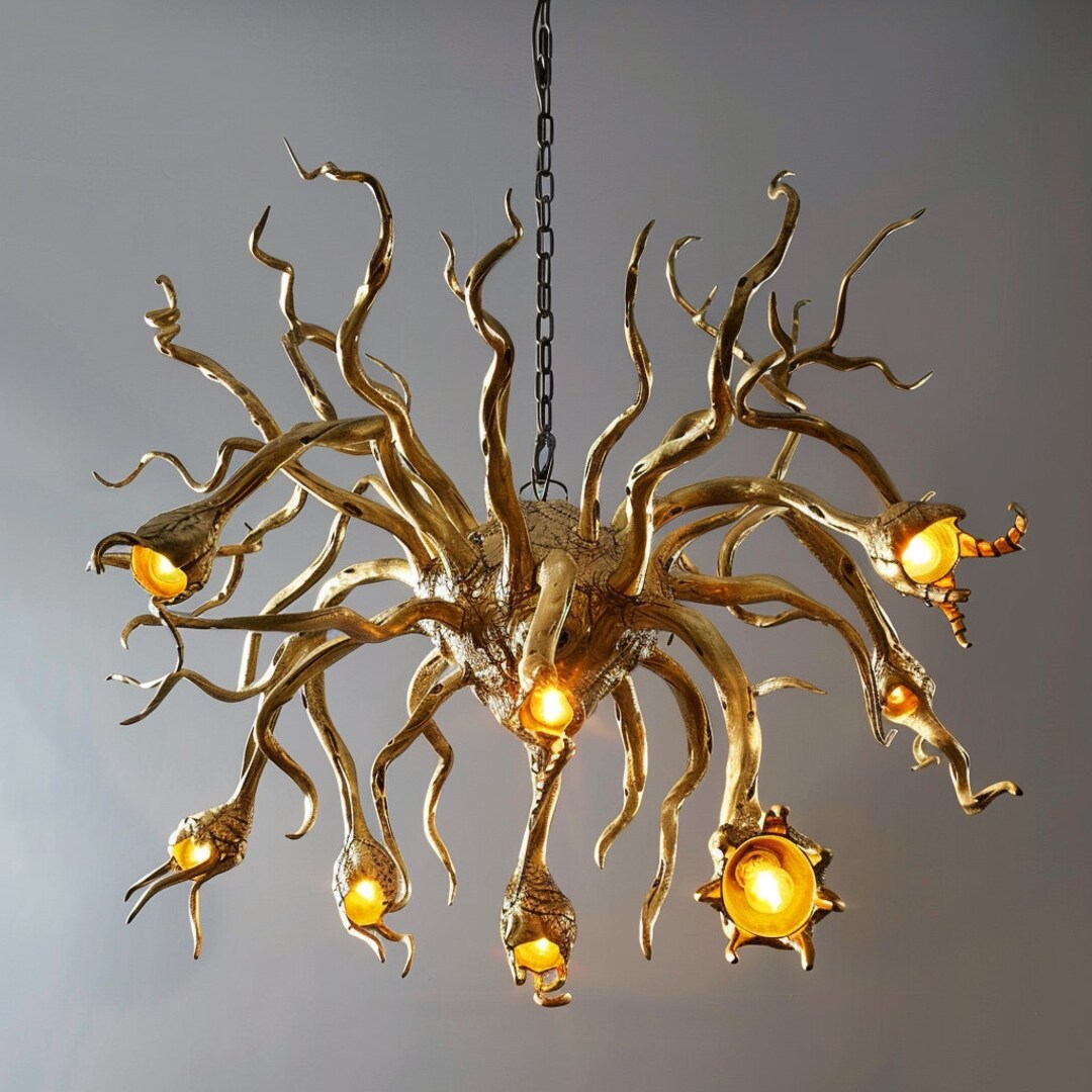 Golden Tree Branch Pendant Light - Etsy