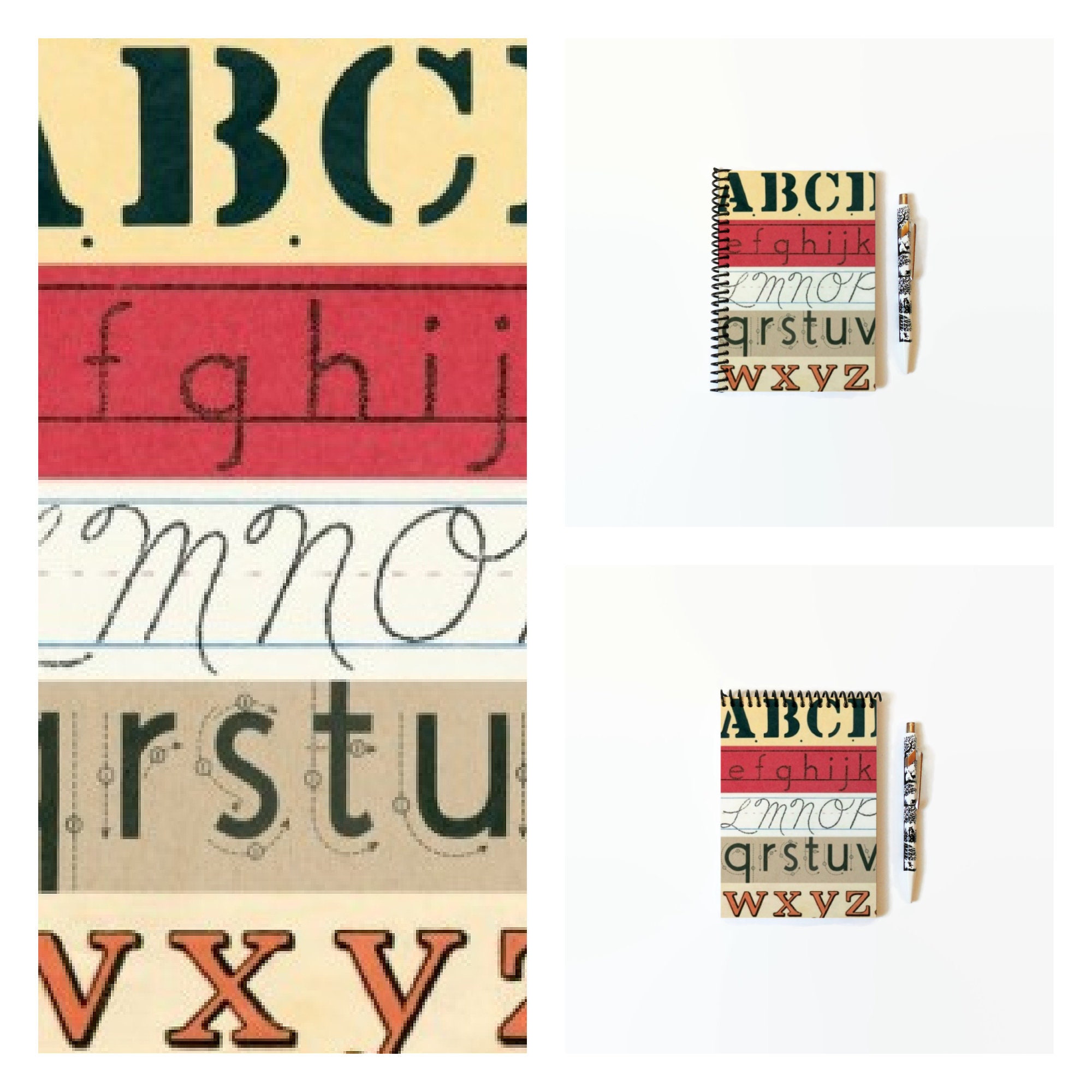 Calligraphy Alphabet Spiral Bound A6 Notebook or Notepad - Etsy España