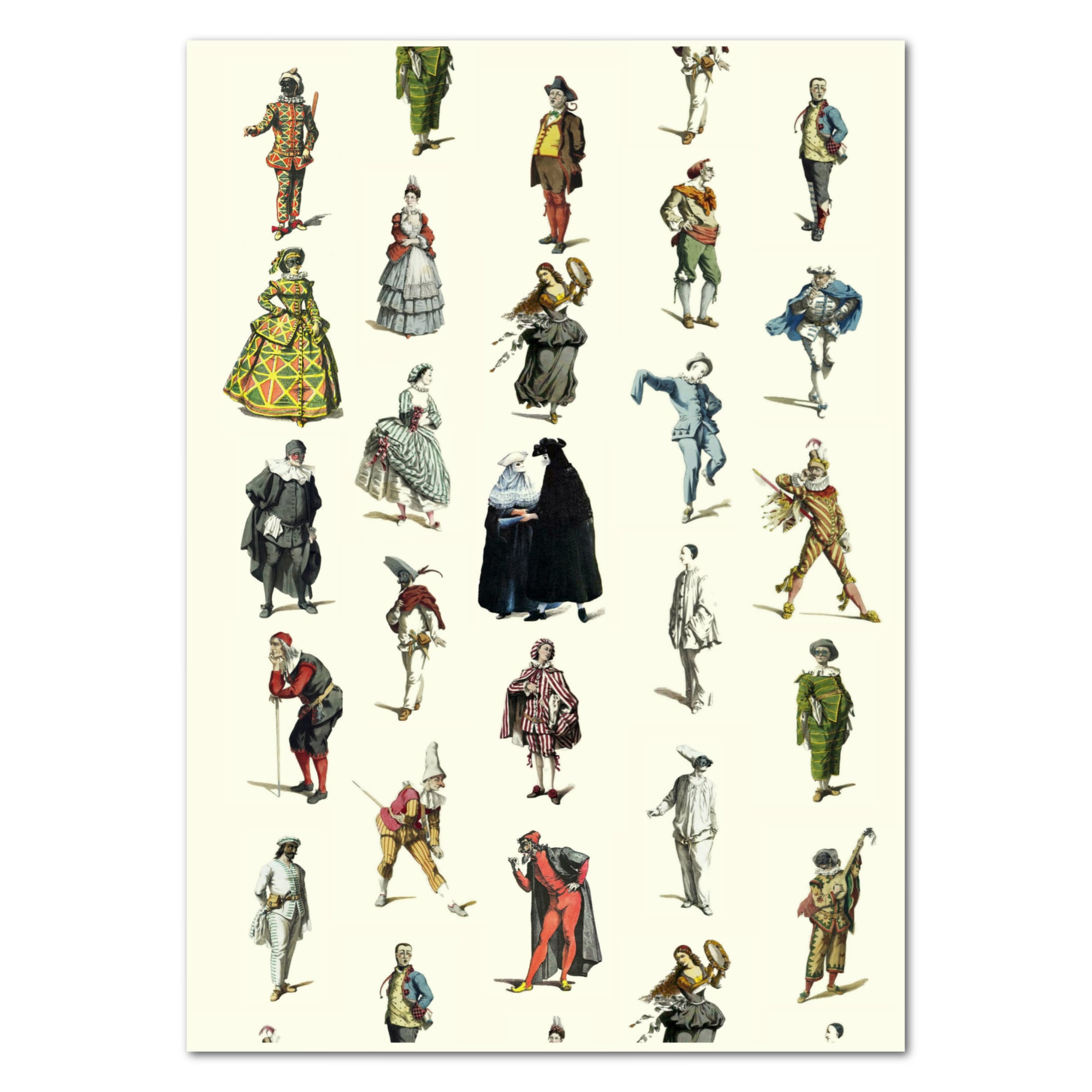 Commedia Dell'arte, Dramatic Characters, Digital Images, Instant ...