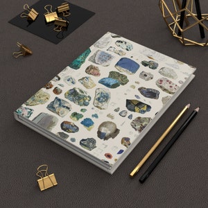 Enchanting Rocks and Gems A5 Journal, Matte Hardcover Notebook, Ruled Pages, Gift for Geology ...