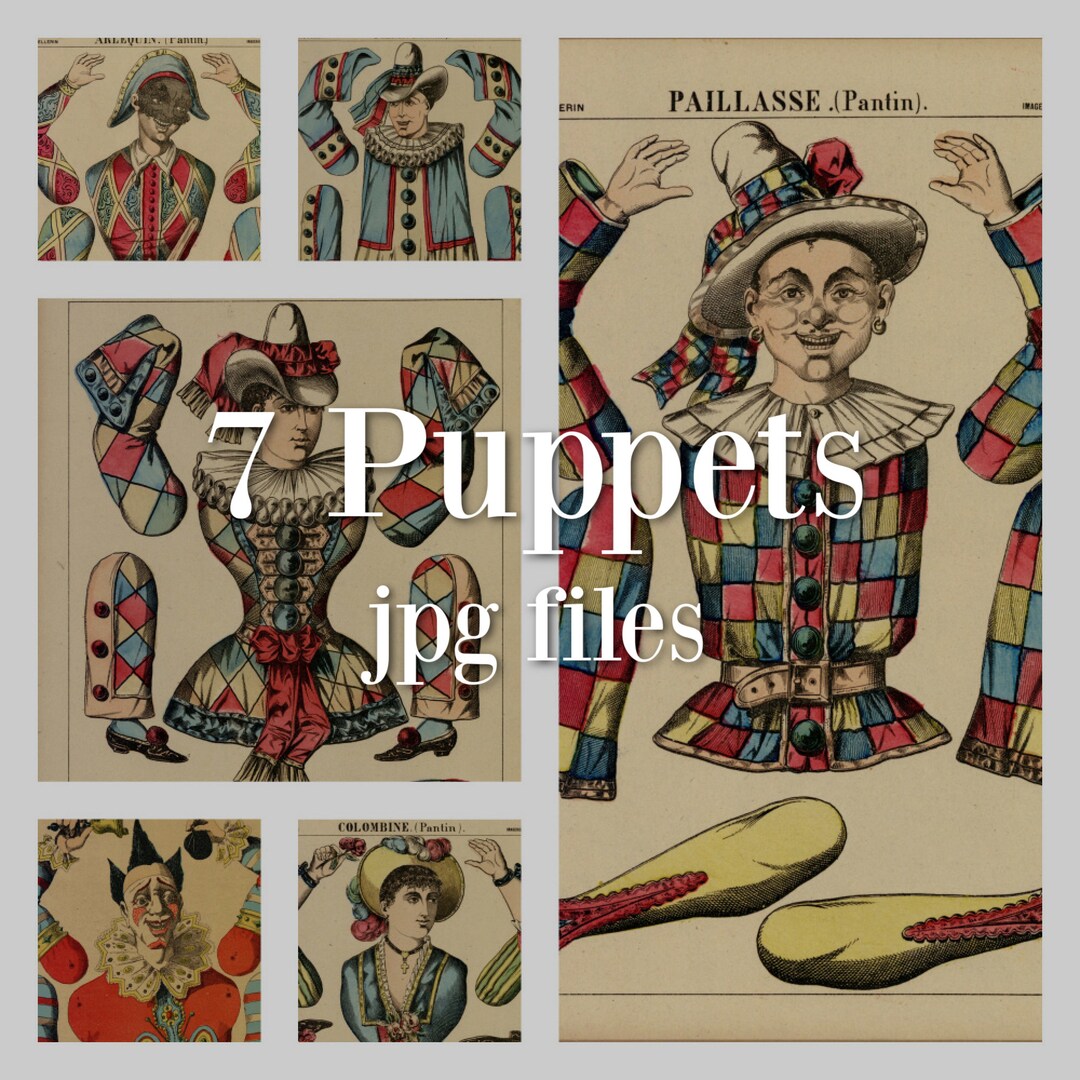 Paper Puppets From the Commedia Dell'arte - Digital Images for Instant ...
