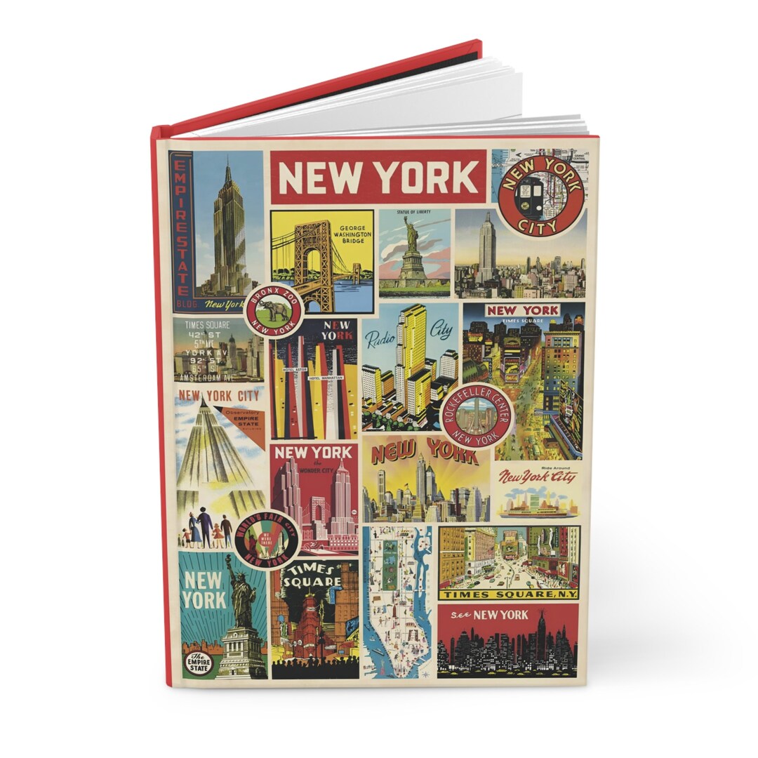 New York Hardcover Journal Vintage City A5 Notebook Ruled Pages for ...