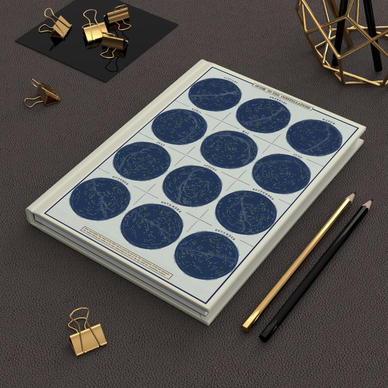 Constellations Chart Hardcover Journal Matte Astronomy Lined Notebook ...