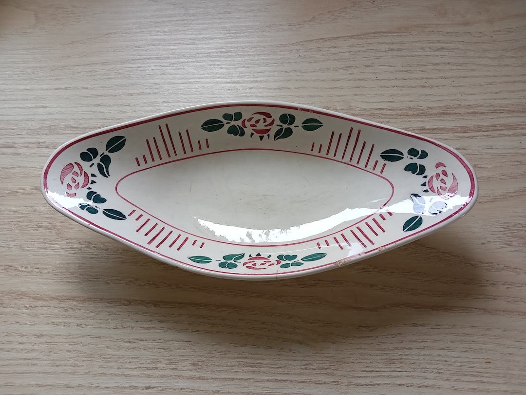 Old Ceramic Ravier, Digoin Sarreguemines Ravier Dish, France. Floral ...