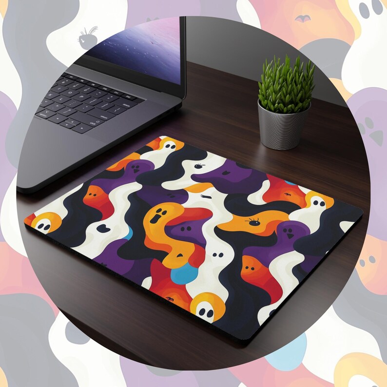 Single of Retro Halloween Printable Paper, Wallpaper With Cute Ghost ...