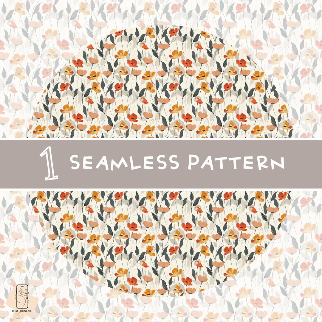 Single of Modern Floral Printable Paper, Digital Paper for Personalized ...