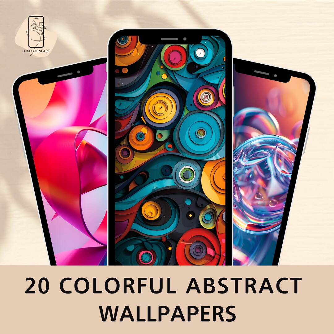 Pack of 20 Colorful Abstract Wallpapers, Screensaver Wallpaper, Cute ...