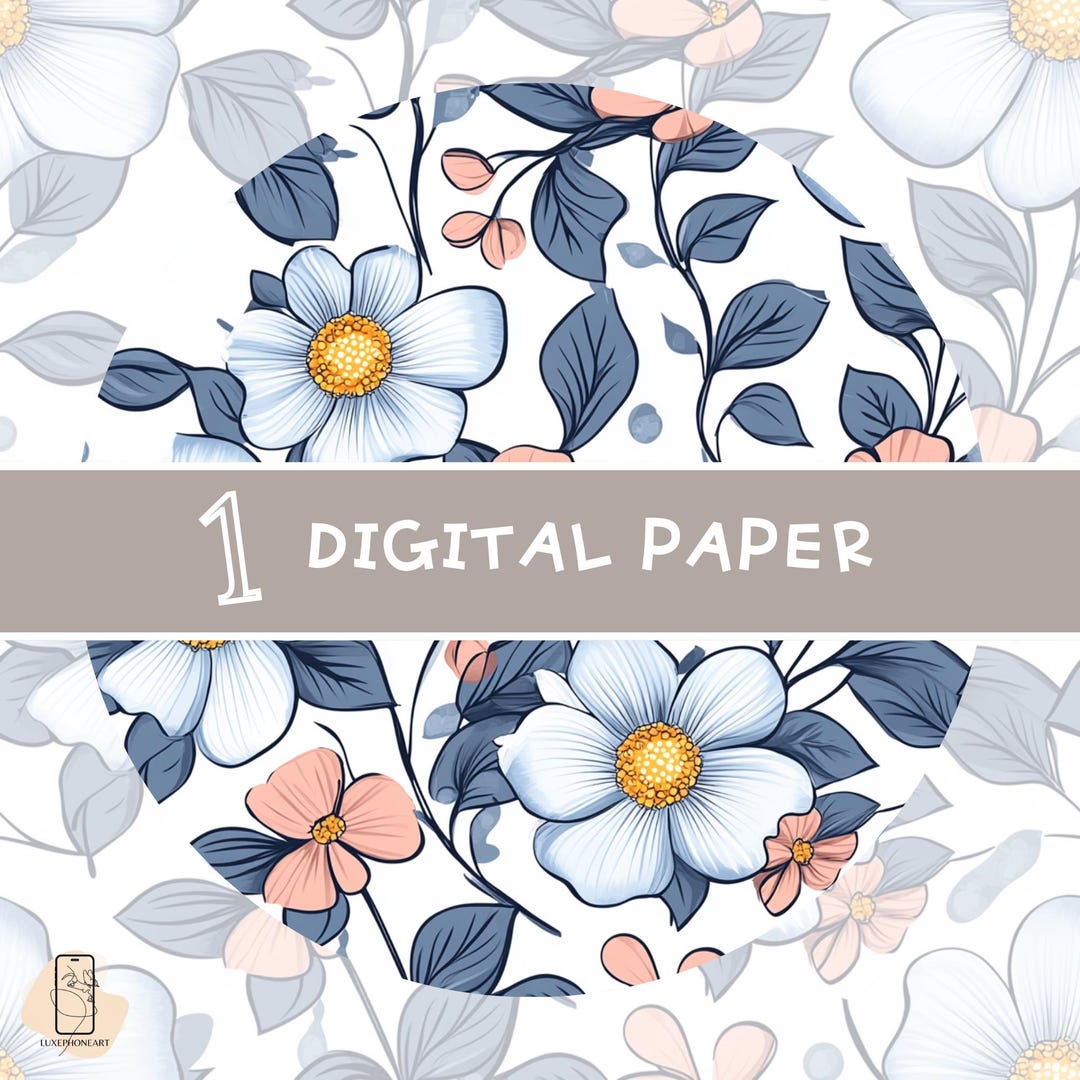 Single Modern Floral Printable Wallpaper, Coloroul Wildflower Garden ...