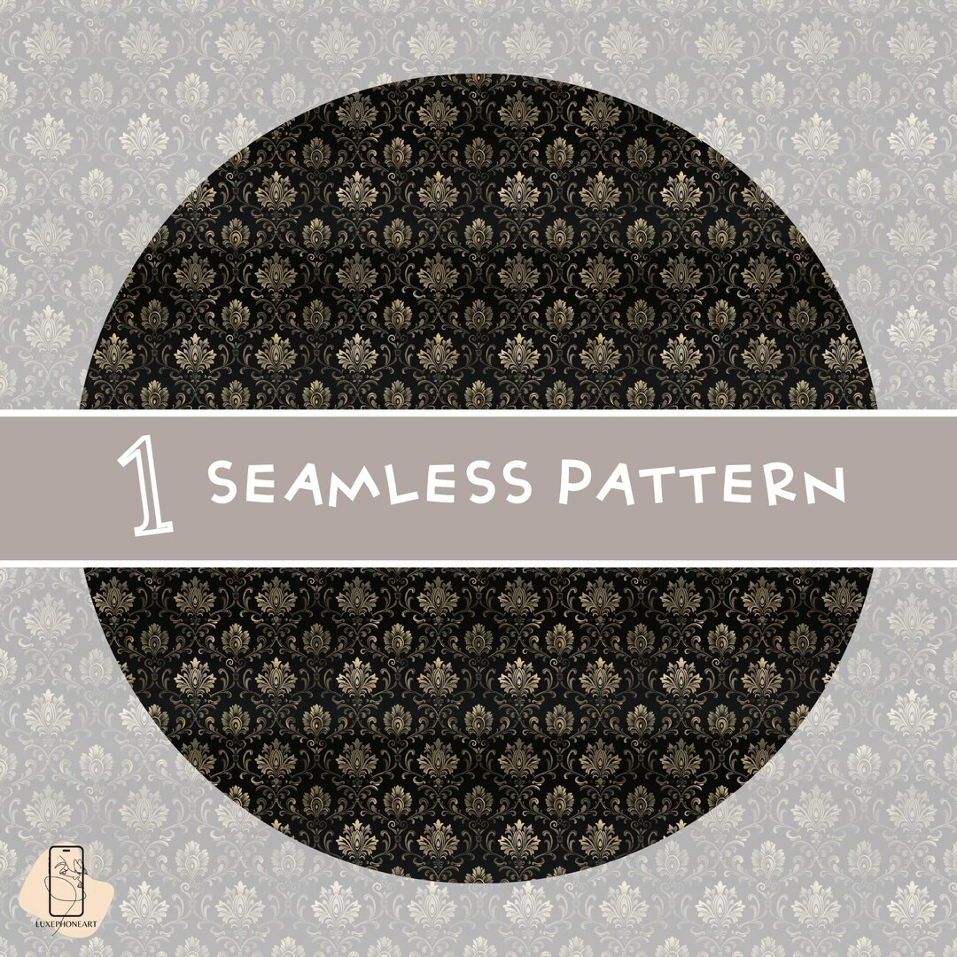 Single of Vintage Damask Printable Paper, Digital Paper for ...