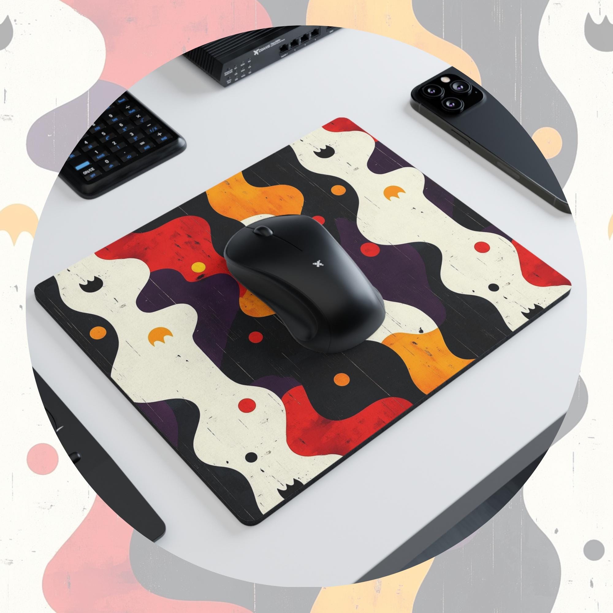Single of Retro Halloween Printable Paper, Wallpaper With Cute Ghost ...