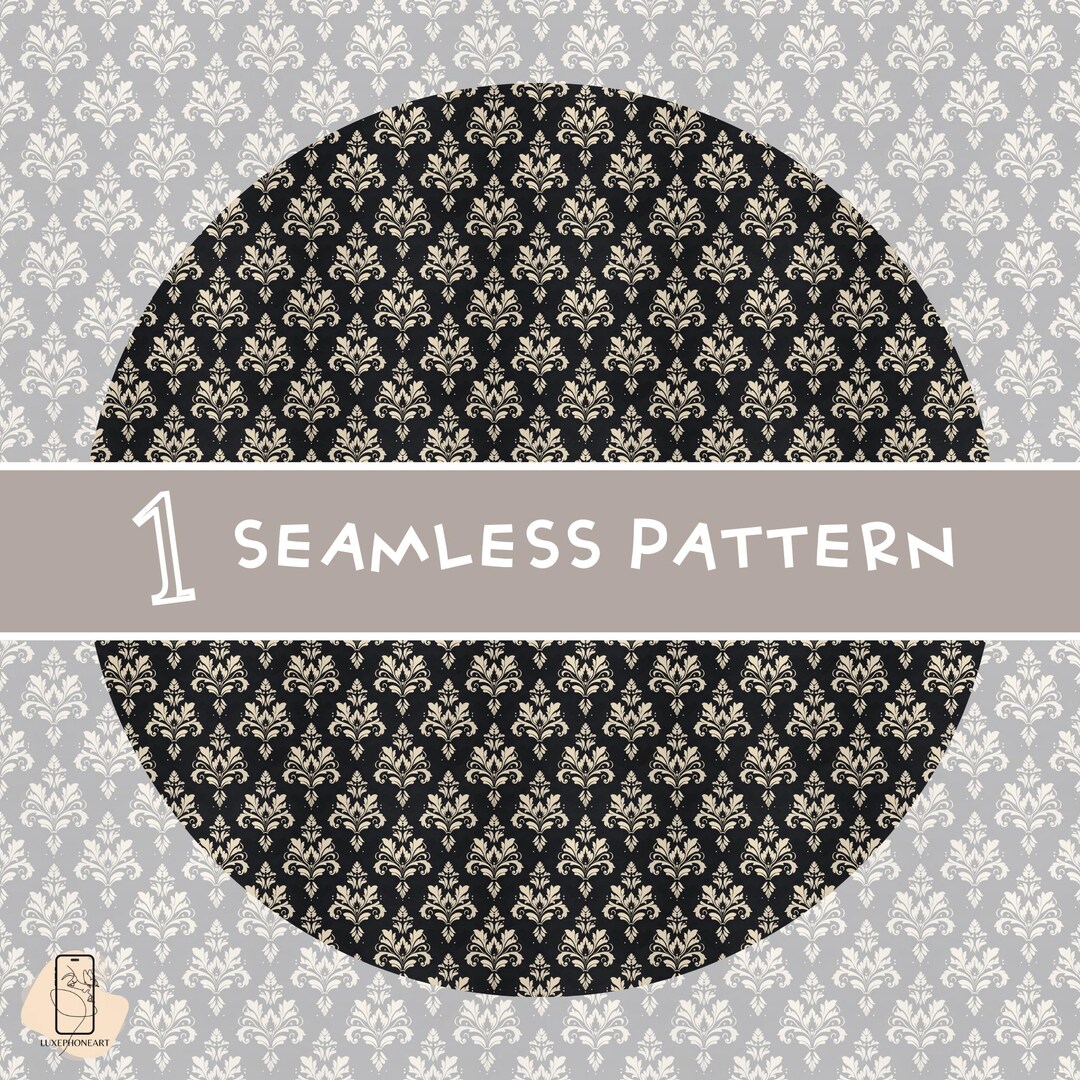 Single of Vintage Damask Printable Paper, Digital Paper for ...