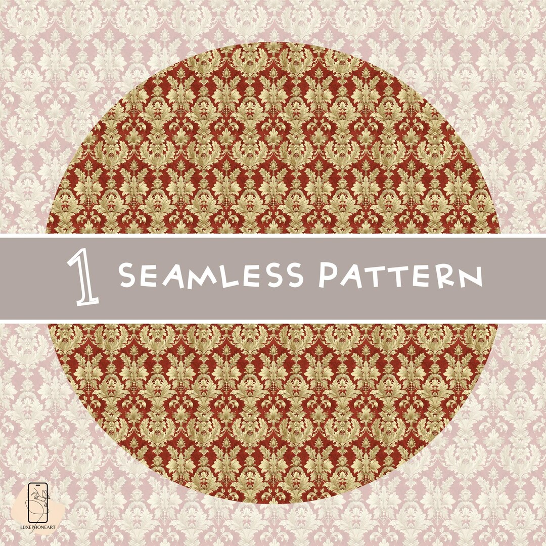 Single of Vintage Damask Printable Paper, Digital Paper for ...