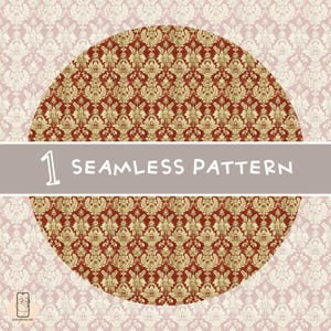 Single of Vintage Damask Printable Paper, Digital Paper for ...