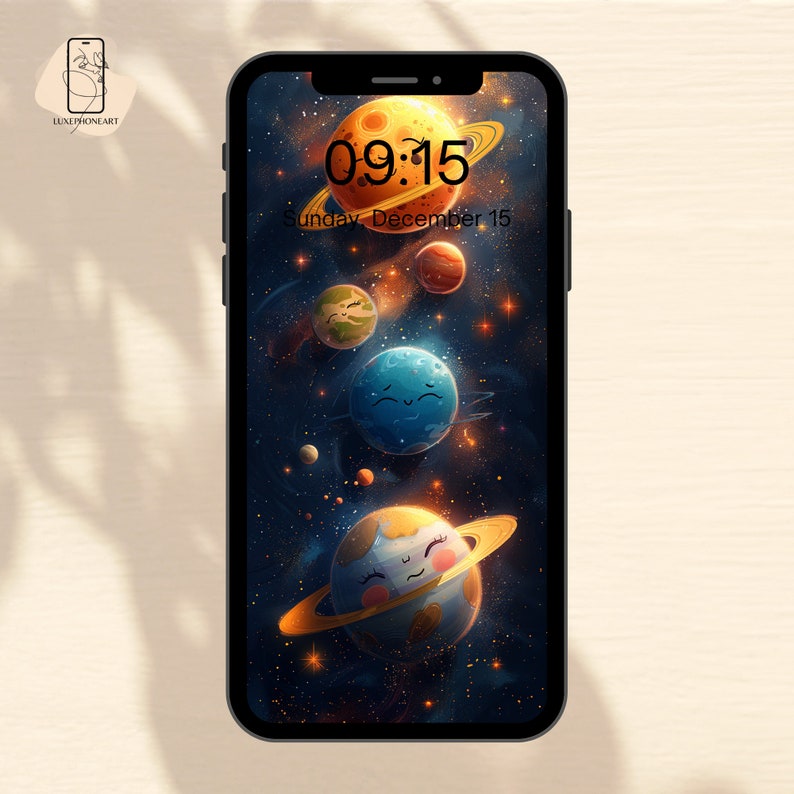 Pack of 20 Kawaii Cartoon Planets Wallpapers for Kids, Screensaver ...