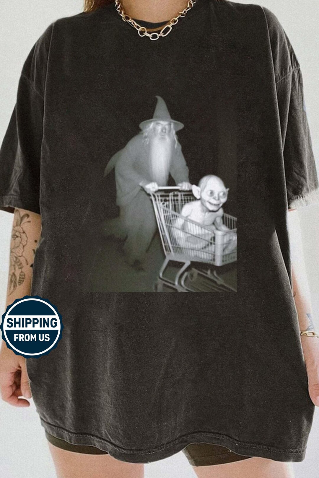 Fantasy Gandalf and Gollum Graphic Comfort Colors Shirt, Witchy Vibes ...