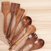 Custom Engraved Wood Kitchen Utensil Set, 7-PCS Teak Wood Cooking ...