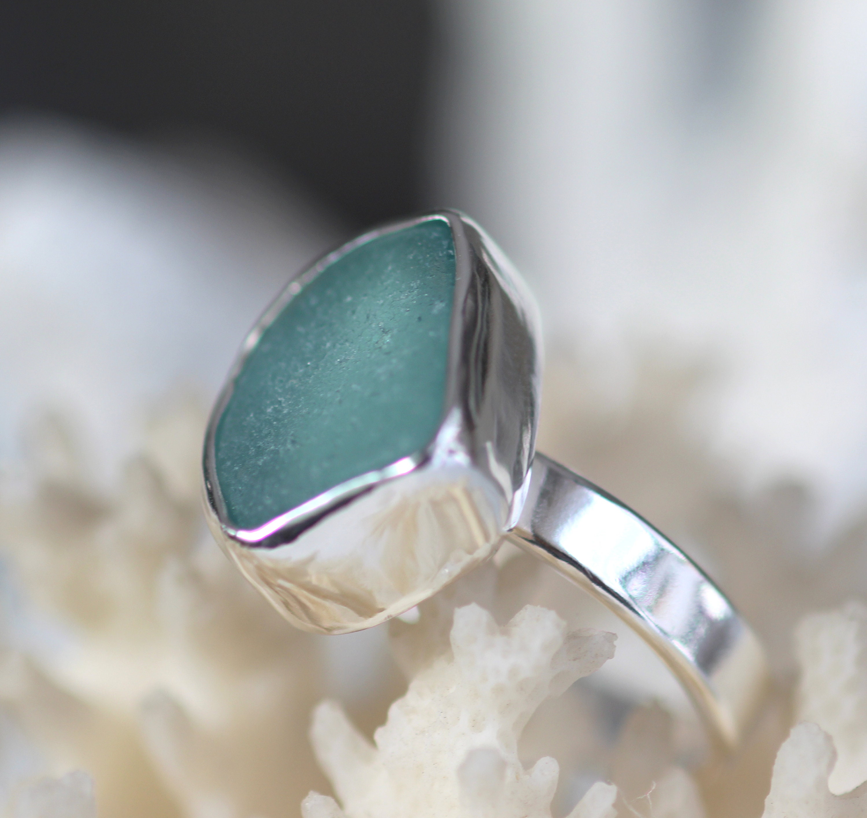 Sea Glass Wedding Rings