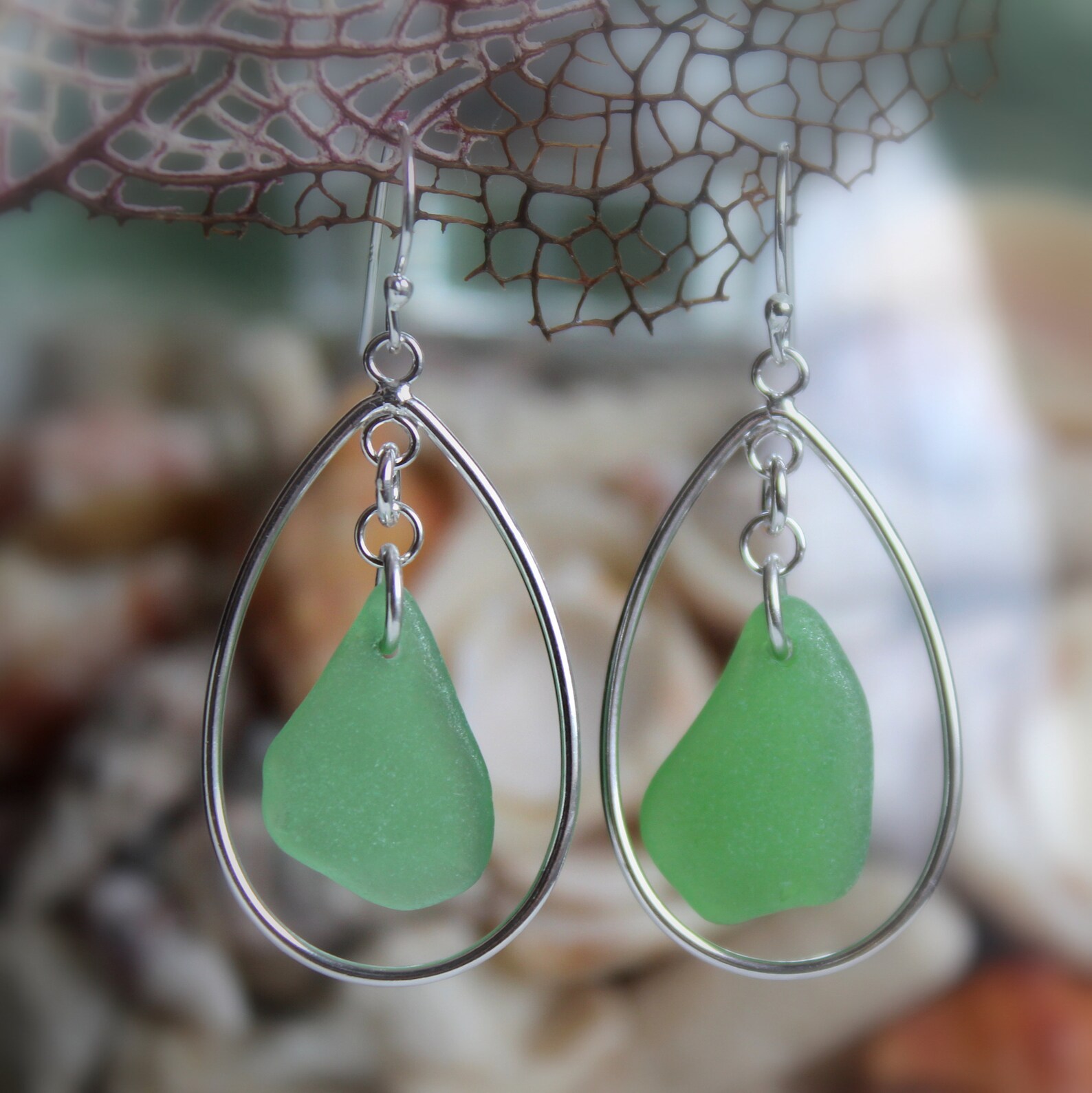 Genuine Sea Glass Earrings Mom Gift Real Sea Glass Jewelry - Etsy
