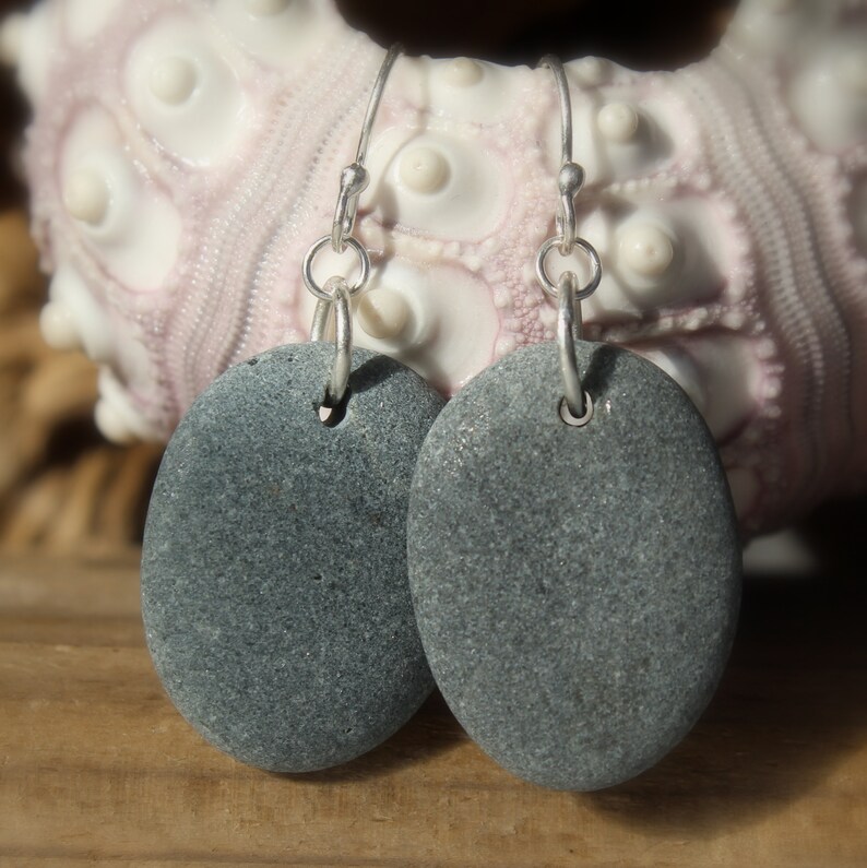 Beach Pebble Earrings Beach Stone Jewelry Natural Pebble - Etsy