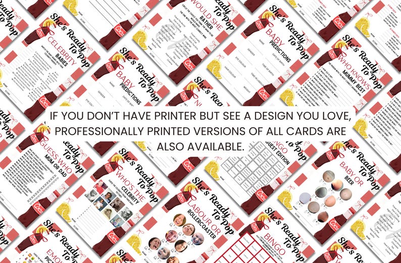 She is Ready to Pop Baby Shower | Nursery Rhyme Game Cards | Instant ...