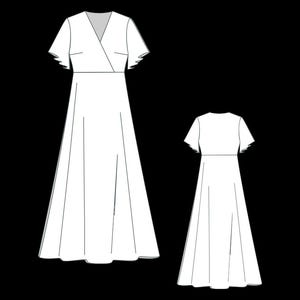 Linen Surplice Dress Sewing Pattern: US Size 2-30, Xs-4xl(digital ...