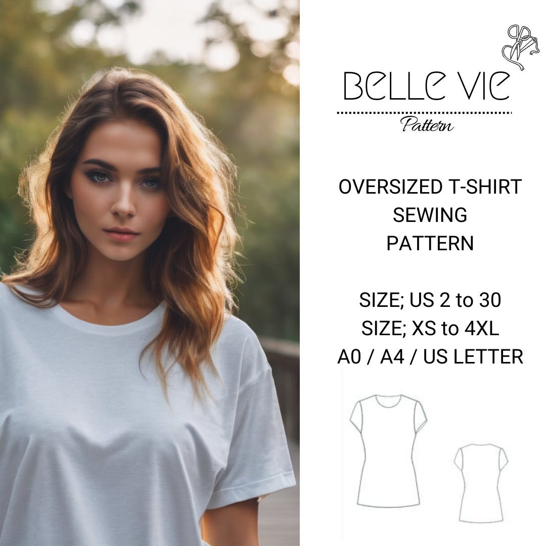 Woman's Oversized T-shirt Sewing Pattern, XS-4XL - Etsy