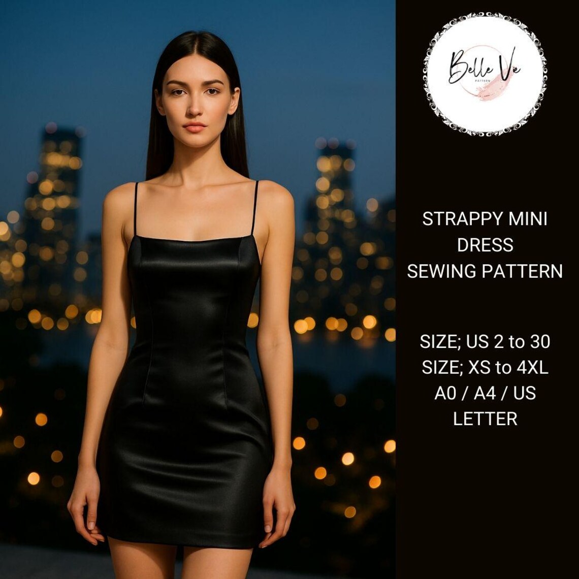 Strappy Mini Dress Sewing Pattern: Sleeveless Sundress(digital Download ...