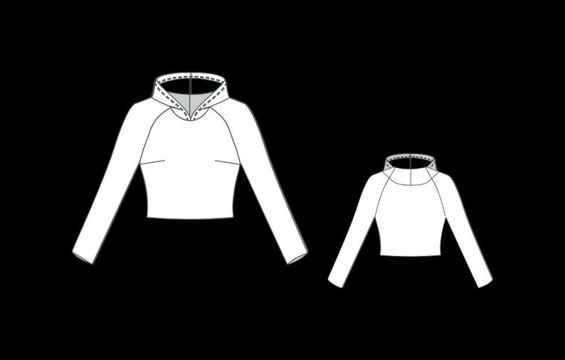 Cropped Hoodie Sewing Pattern | PDF Digital Download - Etsy