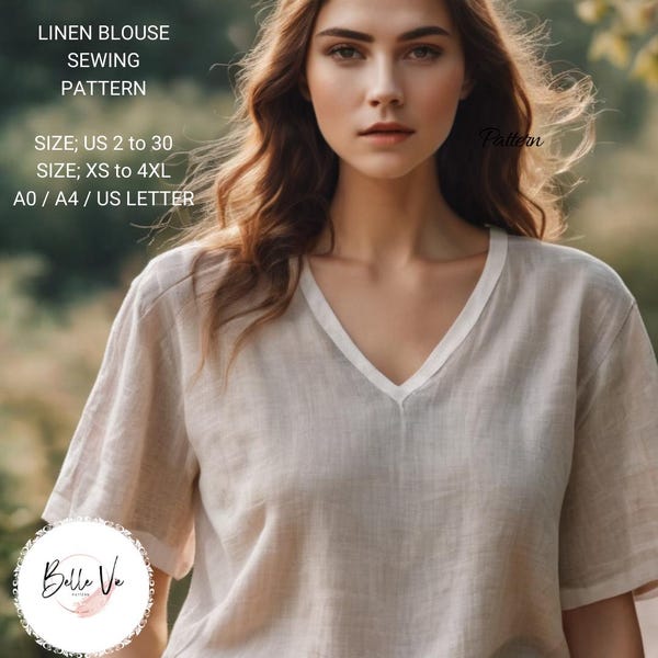 Linen Blouse Pattern - Etsy