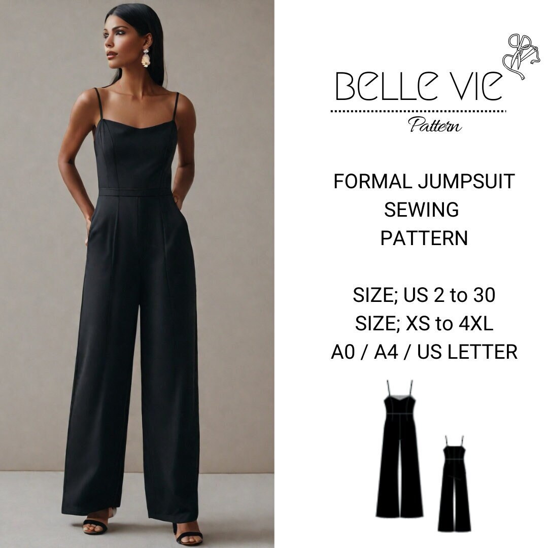 Formal Jumpsuit Sewing Pattern, PDF Sewing Pattern Instant Download ...