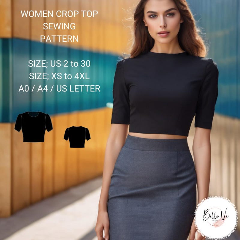 Crop Top Sewing Pattern - Etsy