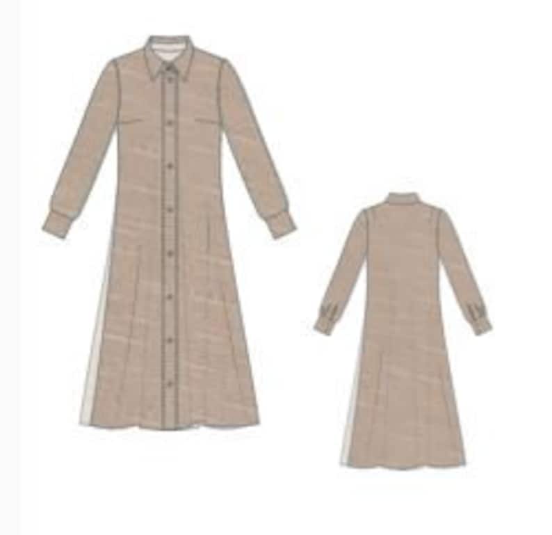 Linen Button Down Dress Sewing Pattern, Cottagecore Dress Sewing ...