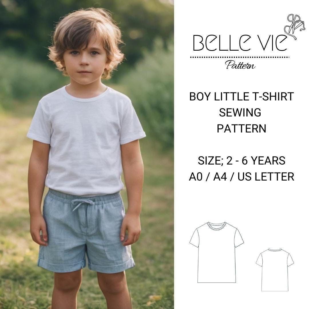 Linen T-shirt Sewing Pattern for Little Boy , Suitable for A4-A0-US ...