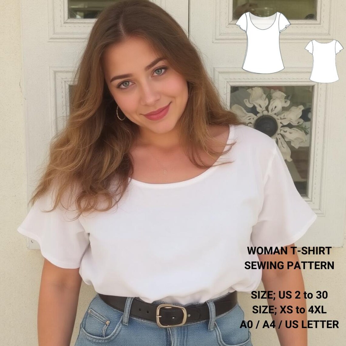 Relaxed Fit T-shirt Sewing Pattern: Women's Basic Top (XS-4XL)(PDF ...
