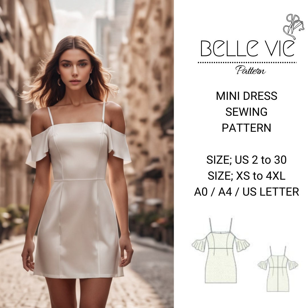 Mini Dress Sewing Pattern, Circle Dress Pattern,sleeveless Dress,off ...