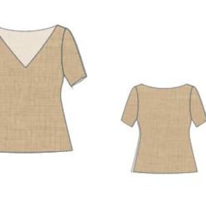 Linen Blouse Sewing Pattern: V-neck Top (XS-4XL)(PDF Pattern) - Etsy