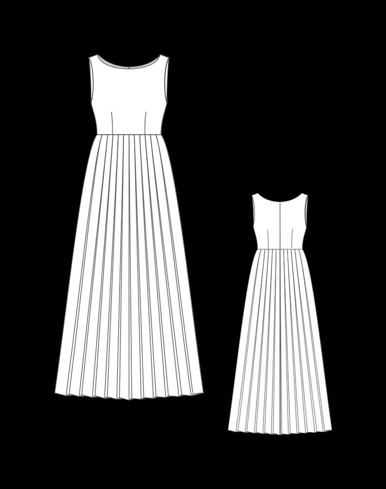 Pleated Boat Neck Dress Sewing Pattern – Maxi Modest Style – - Etsy ...