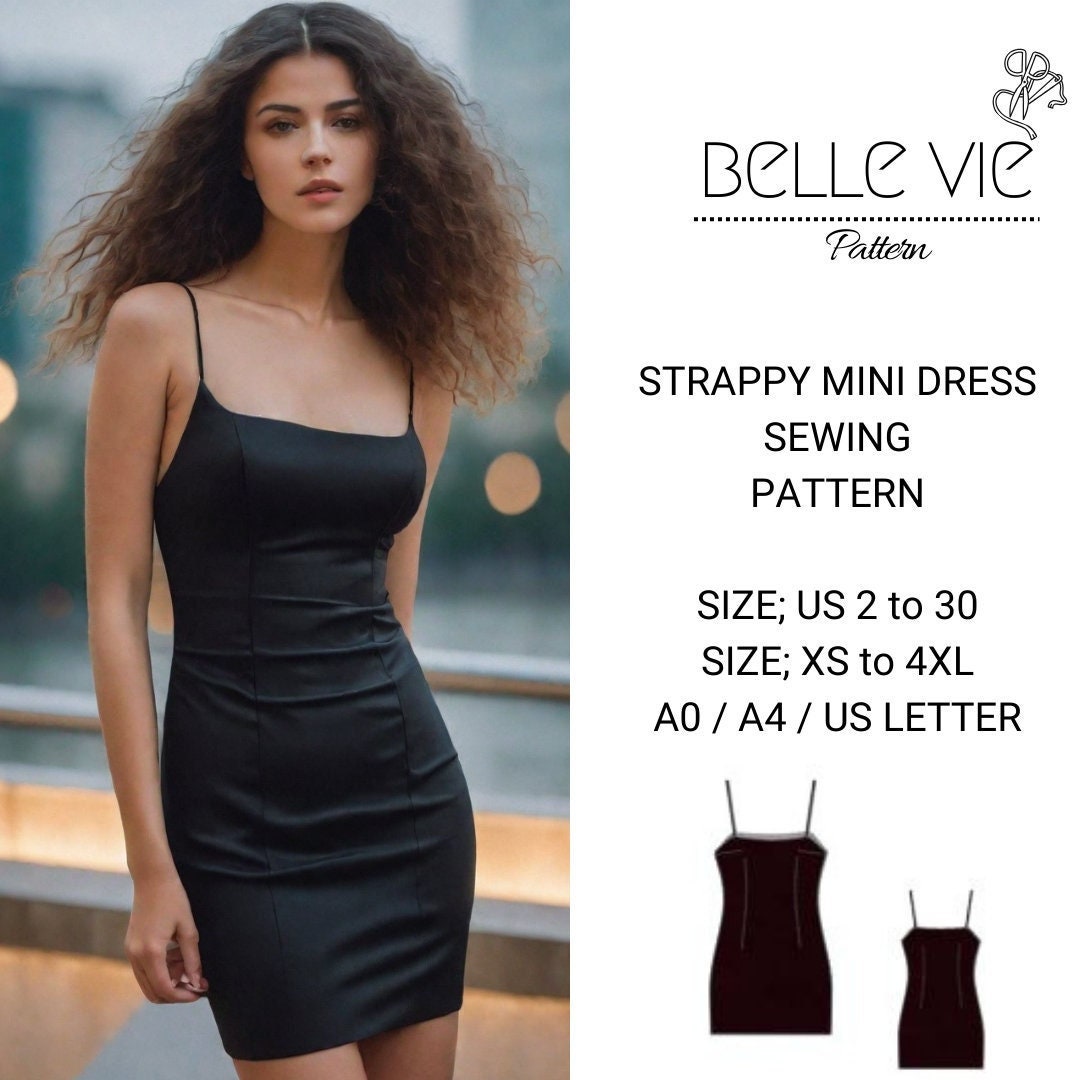 Strappyy Mini Dress Sewing Pattern, Sundress Pattern,sleeveless ...