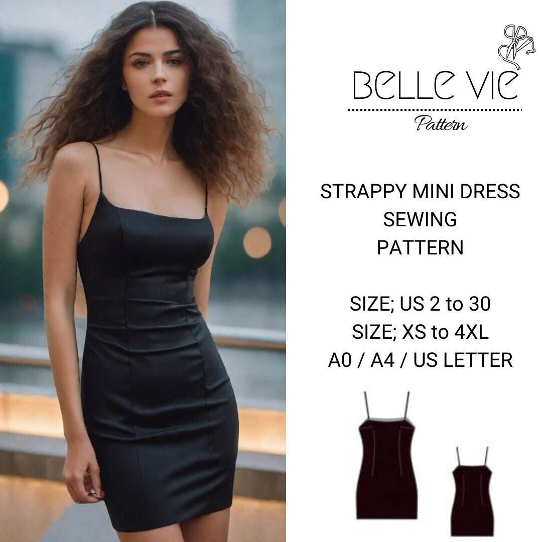 Strappyy Mini Dress Sewing Pattern, Sundress Pattern,sleeveless ...