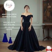 Strap Ball Gown Pattern Pdf Easy Formal Dress Sewing Pattern Bridal ...