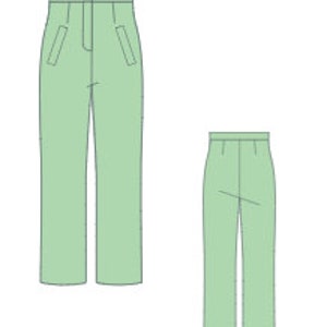 Straight Leg Trousers Sewing Pattern: Retro Style (XS-4XL)(PDF Pattern ...