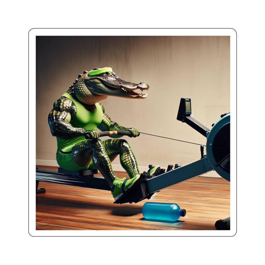 Alligator Workout Warrior Sticker, Fitness, Health, Animal - Etsy