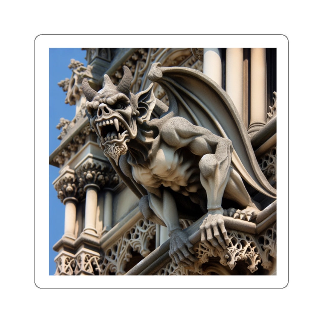 Guardian Gargoyle Sticker, Stoic, Dark, Art, Gift, Haunting, Eerie - Etsy