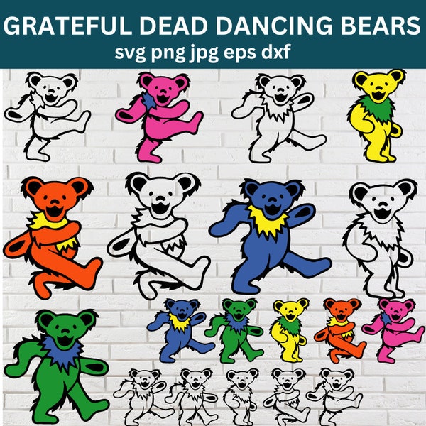 Gratefuldead Bear Svg - Etsy