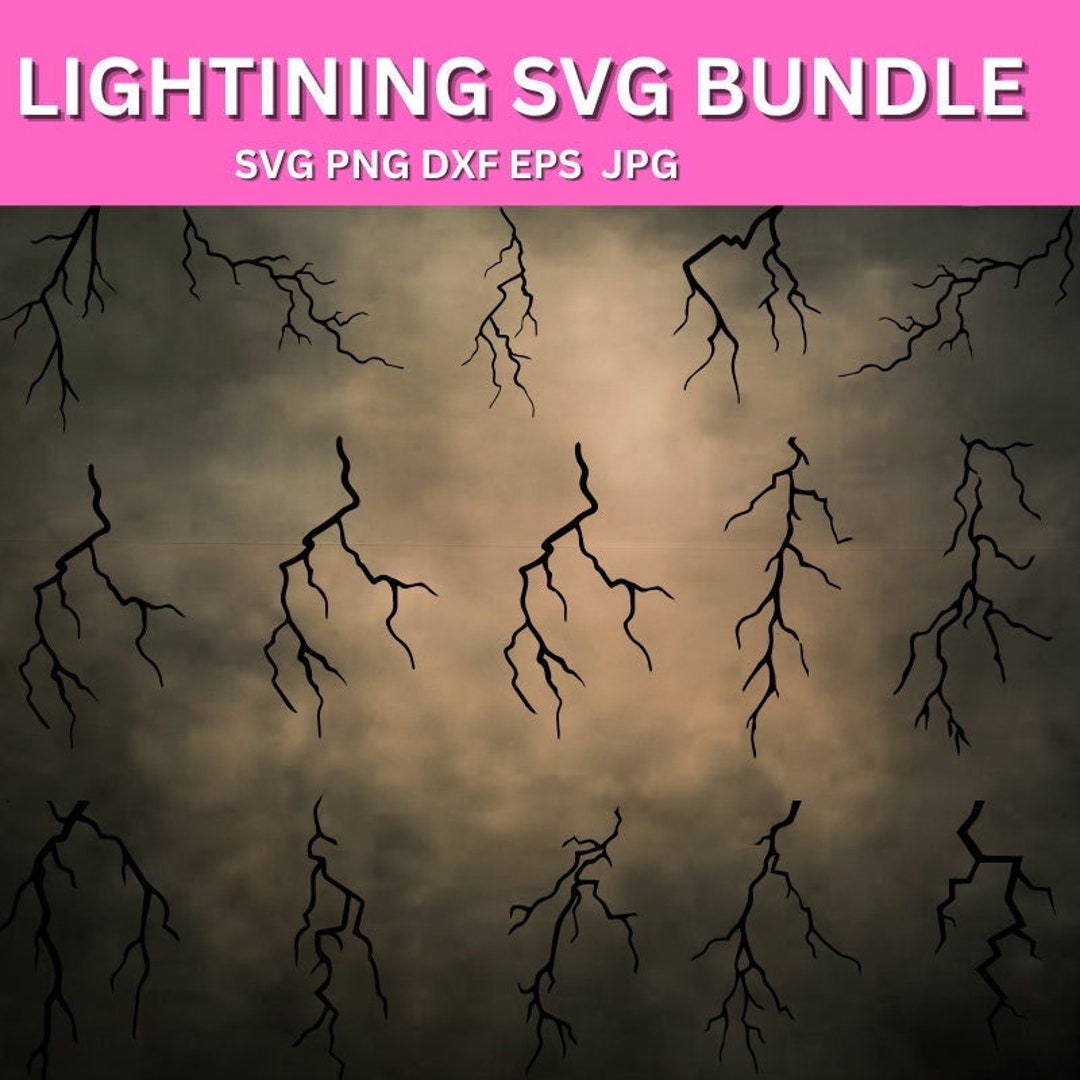 Transparent Background, Lightning Cut File, Lightning Svg, White ...