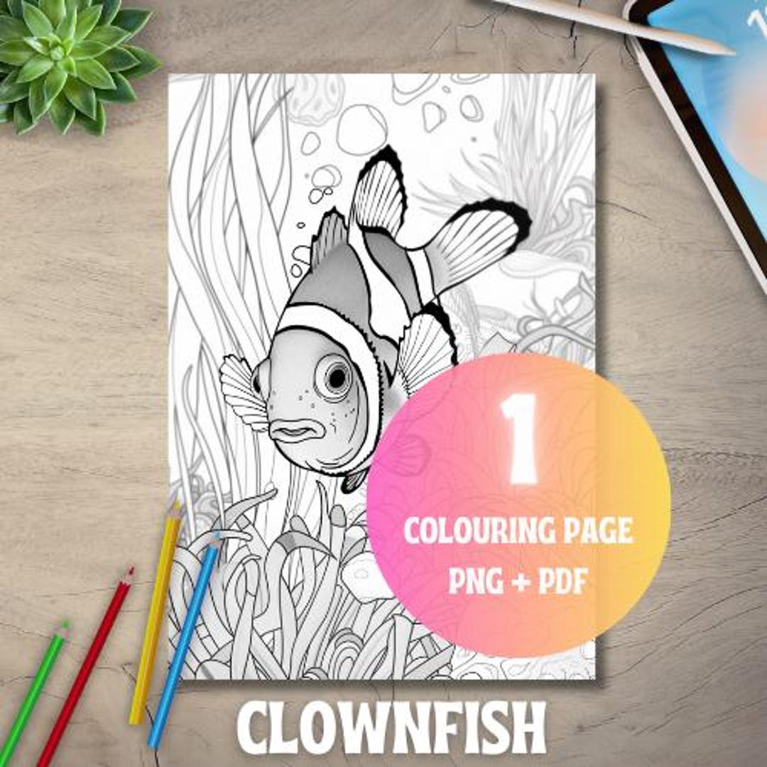 Clownfish: Cute Relaxing Coloring Page for Kids and Adults by Paint ...