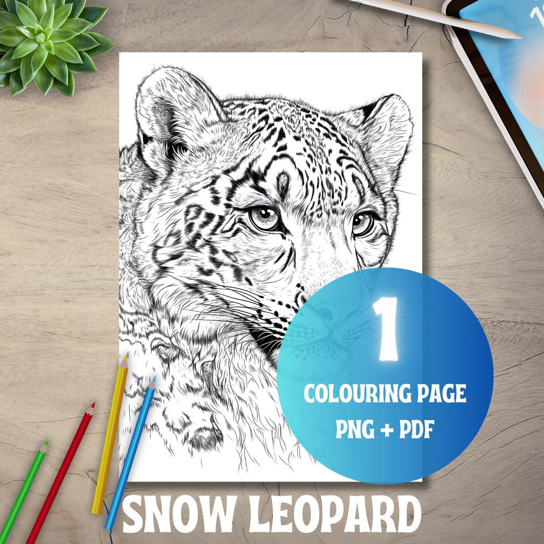 Snow Leopard Coloring Pages Realistic